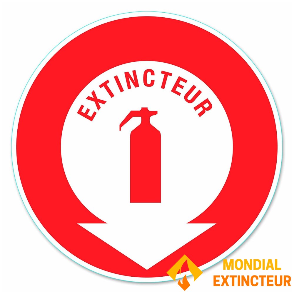 Disque Adhésif panneau extincteur diamètre 170 mm