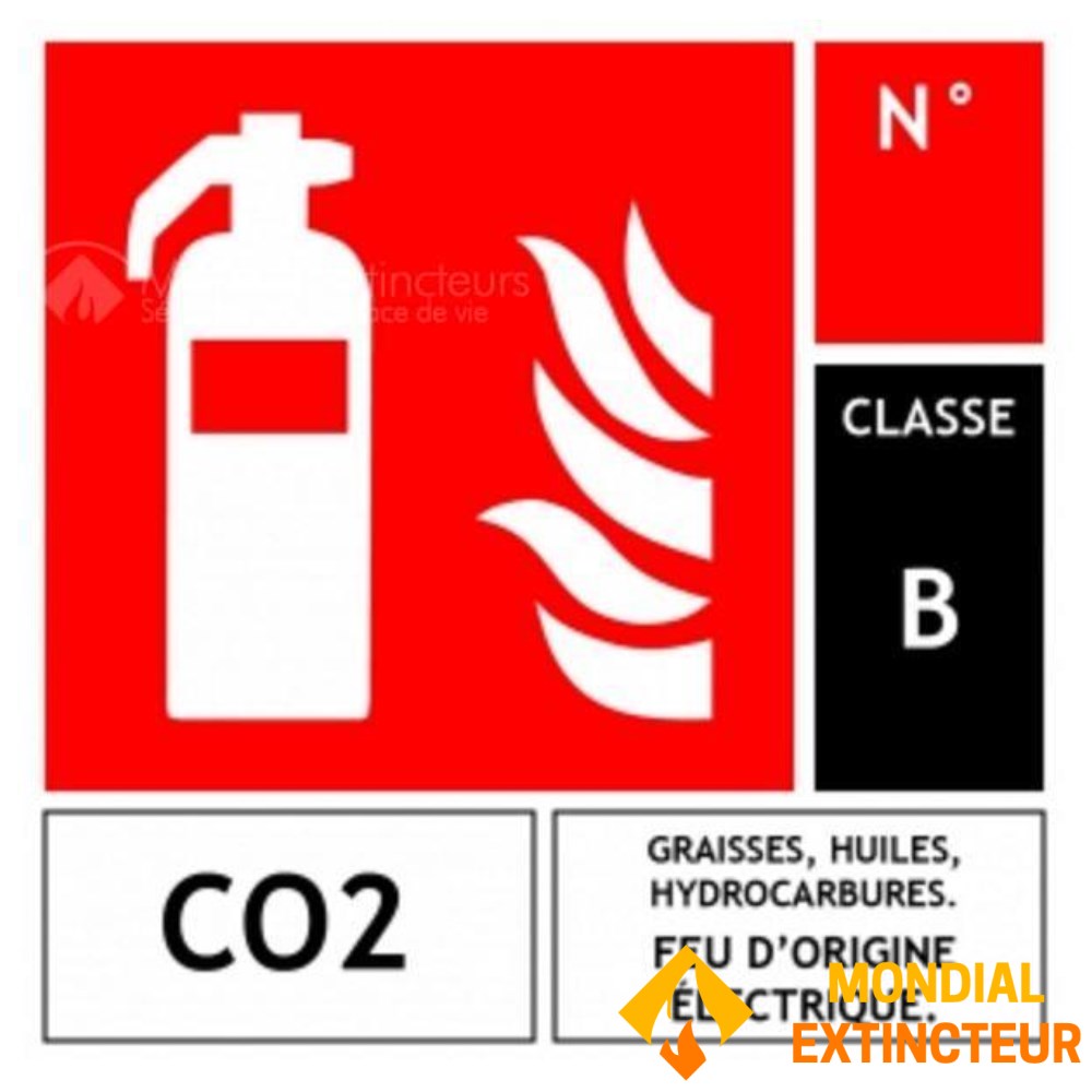 Panneau extincteur CO2 - L.100 x H.100 mm