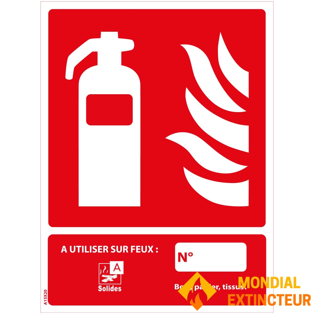 Panneau extincteur - Classe A - 150 x 200 mm