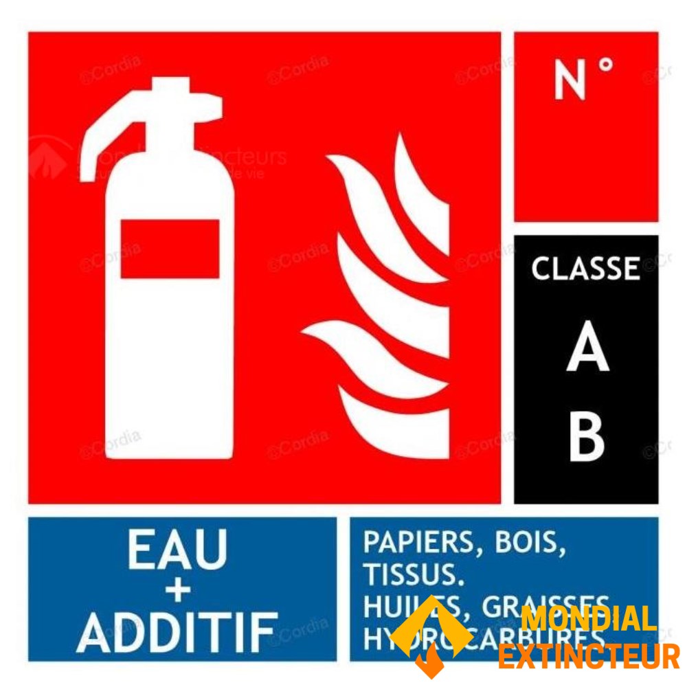 Panneau extincteur Eau pulvérisé - L.100 x H.100 mm