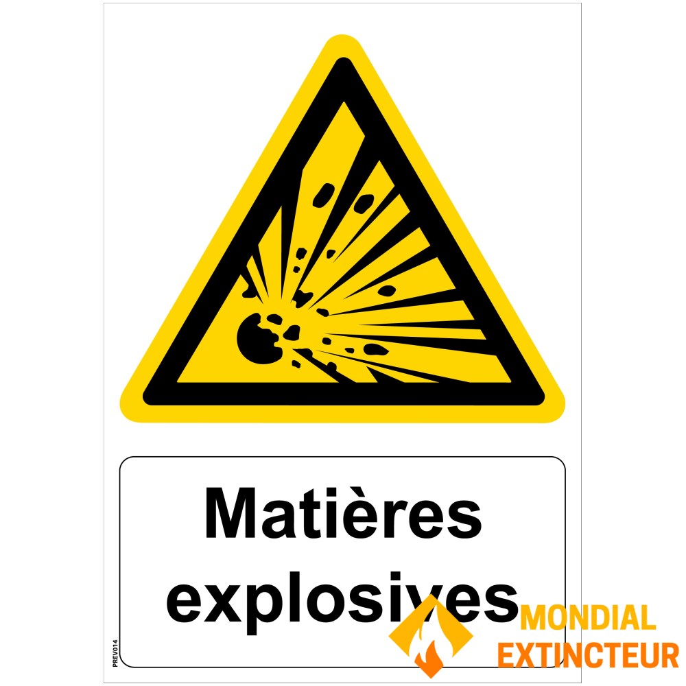 Panneau "Matières explosives" - PVC A5