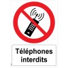 Panneau "Téléphones interdits" - PVC A4