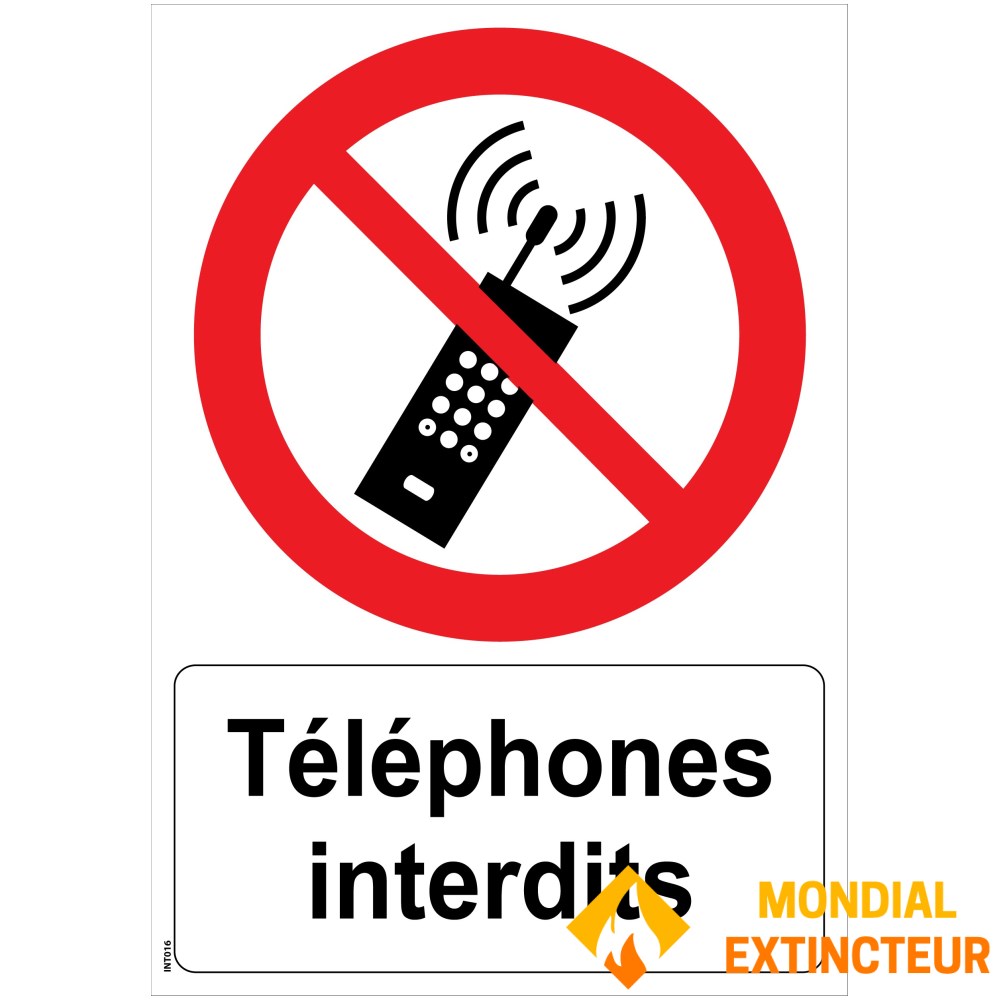 Panneau "Téléphones interdits" - PVC A4