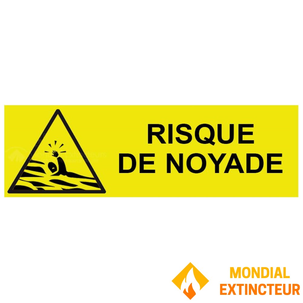 Panneau risque de noyade – L.300 x H.100 mm