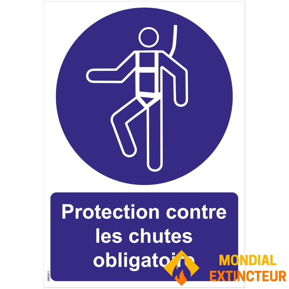 Panneaux "Protection contre les chutes obligatoire" - PVC A4