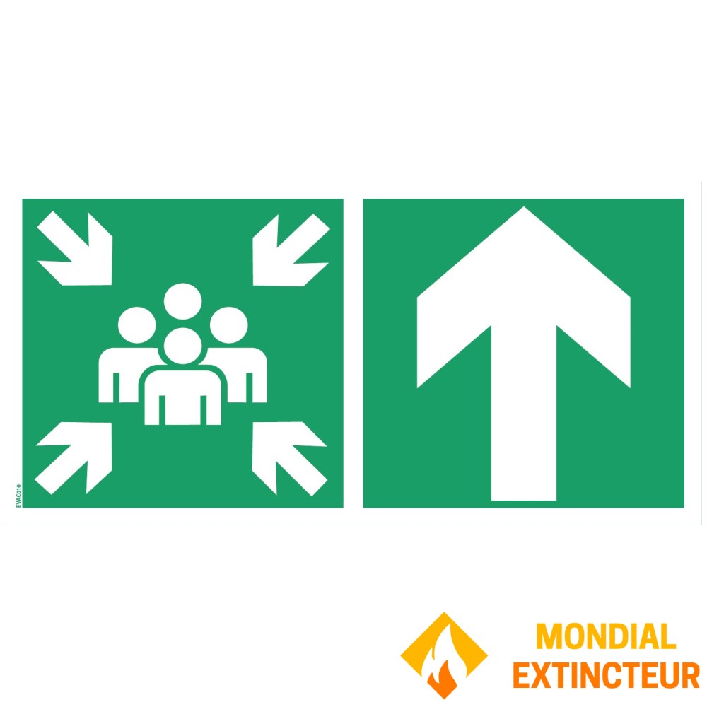 Pictogrammes point de rassemblement "flèche haut" - PVC 500x250 mm