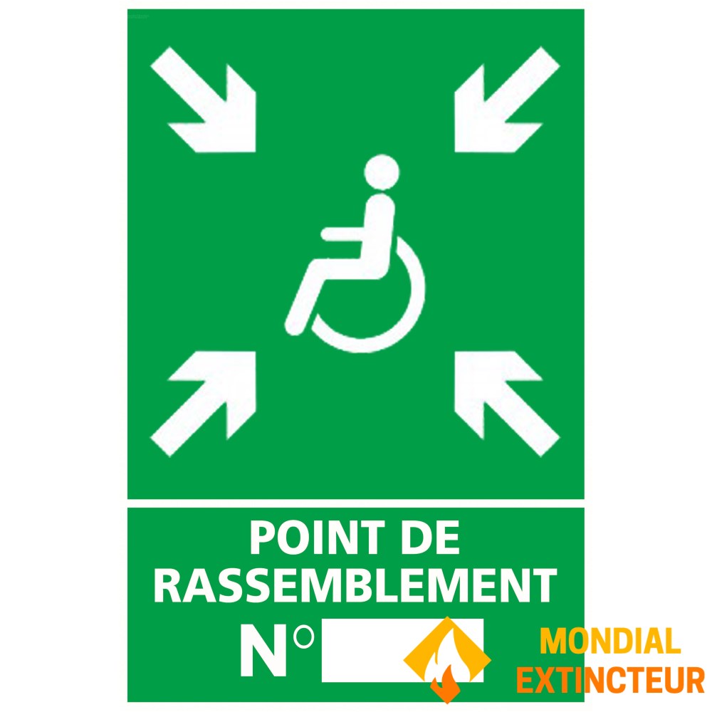 Panneau Point de rassemblement PMR – L.400 x H.600 mm