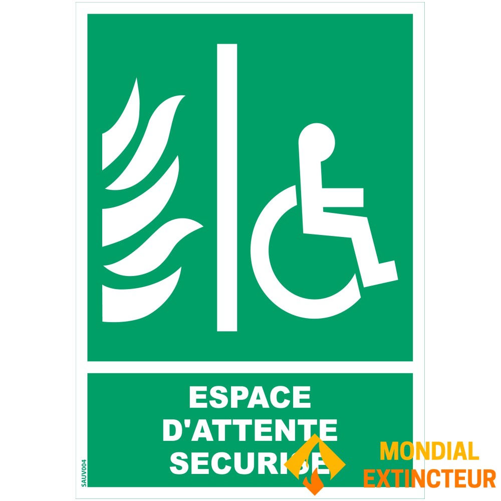 Panneau "espace d'attente sécurisé" pour PMR - Format A5