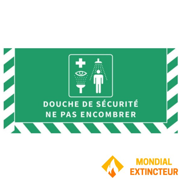Signalisation au sol pour douche de sécurité - L.800 x H.400 mm