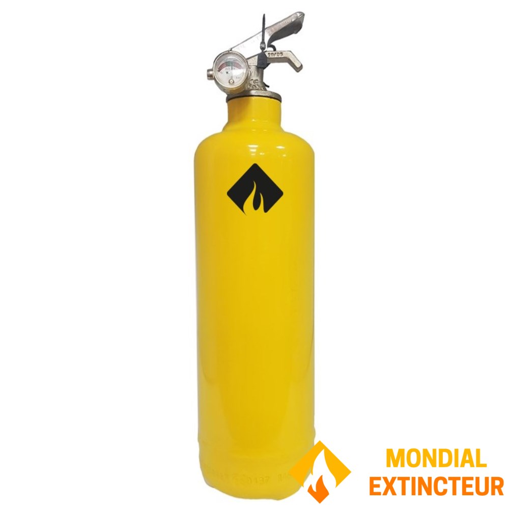 Extincteur Design "JAUNE" - Sans maintenance obligatoire.