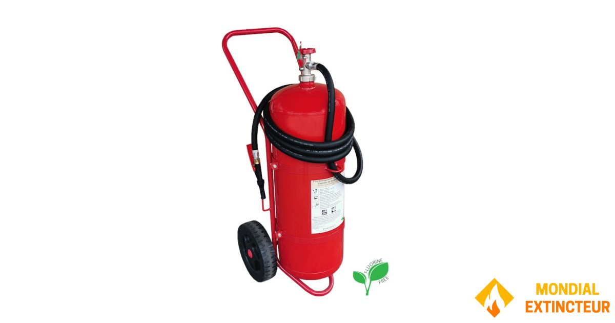 50-litre wheeled fire extinguisher Permanent Pressure FLUOR-FREE