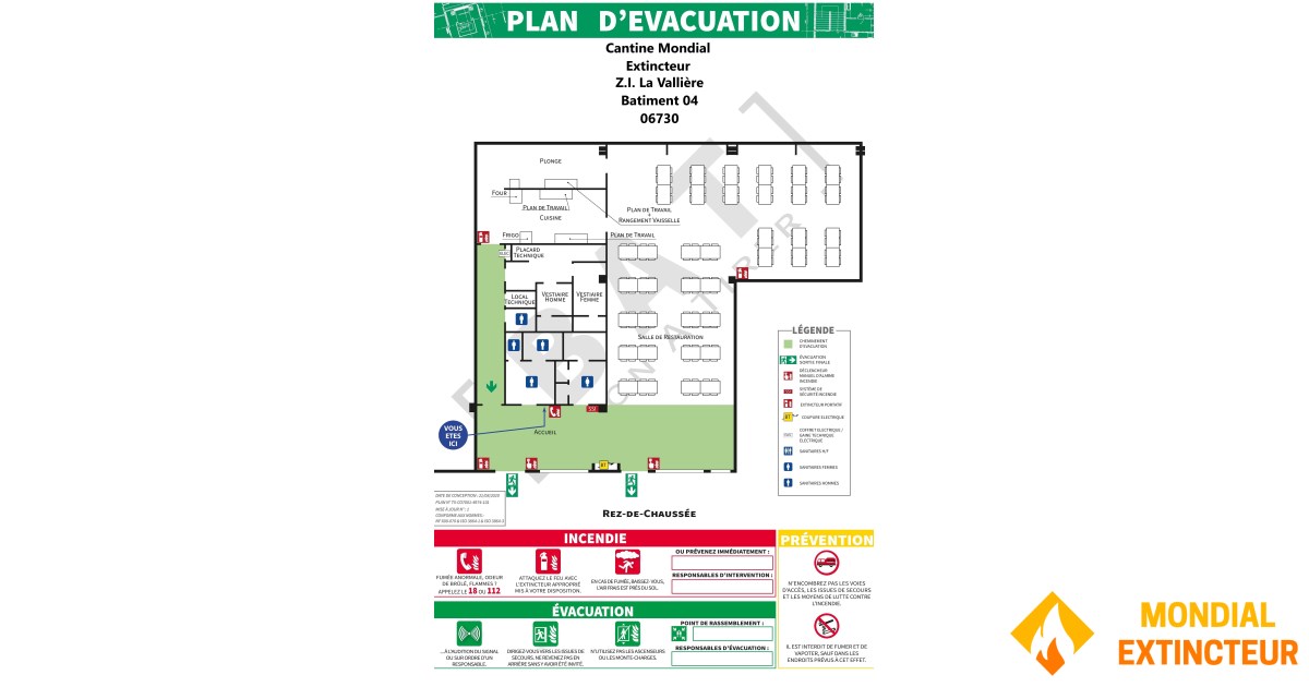 Evacuation plan PVC 1 mm - standard A3 format