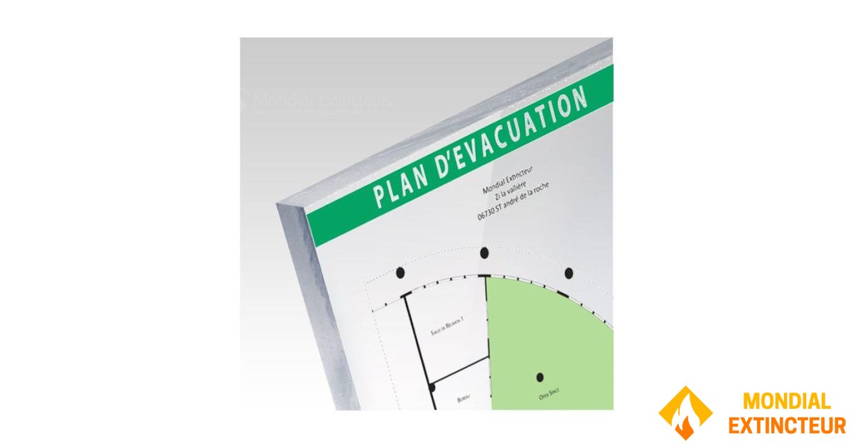 Evacuation plan Plexiglass 5 mm - Format A1