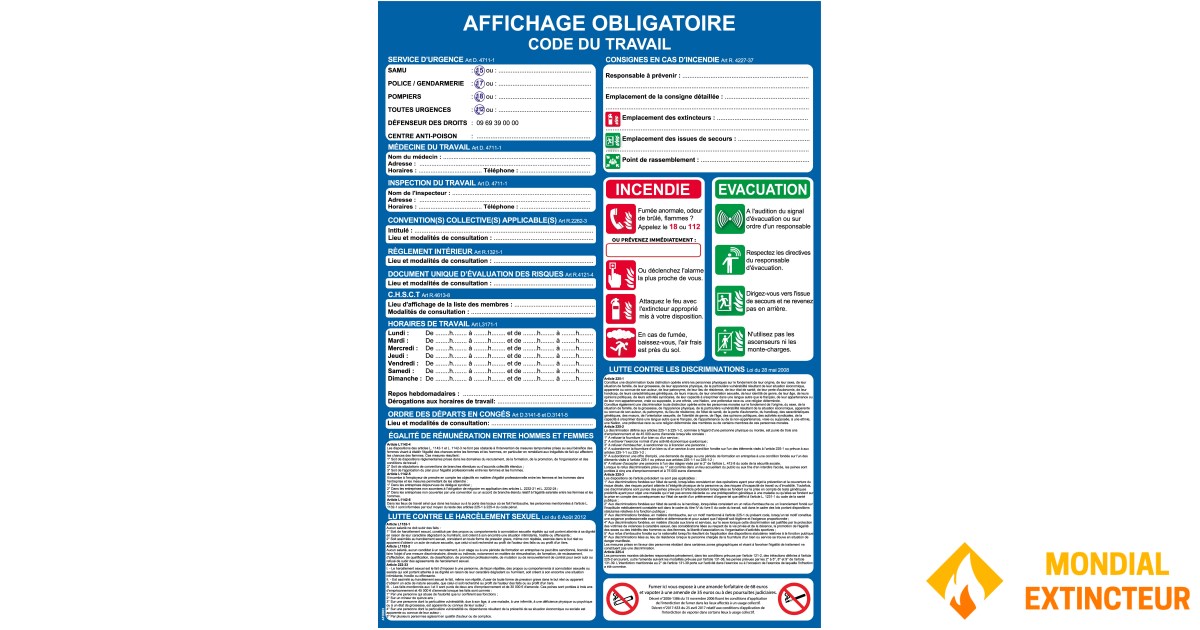 Labour Code sign - Employee information - A3 format