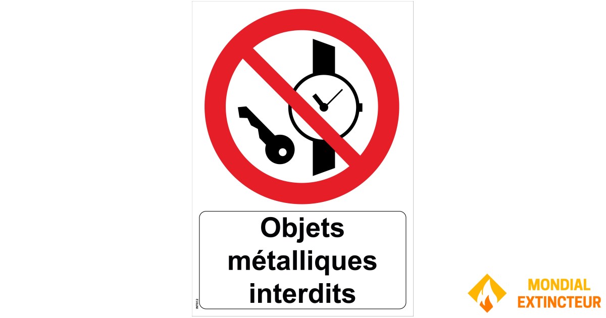 "Prohibited metal objects" sign - PVC A5