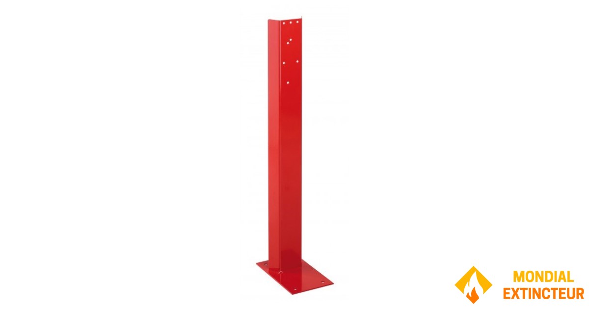 Red Steel Fire Extinguisher Pole Support