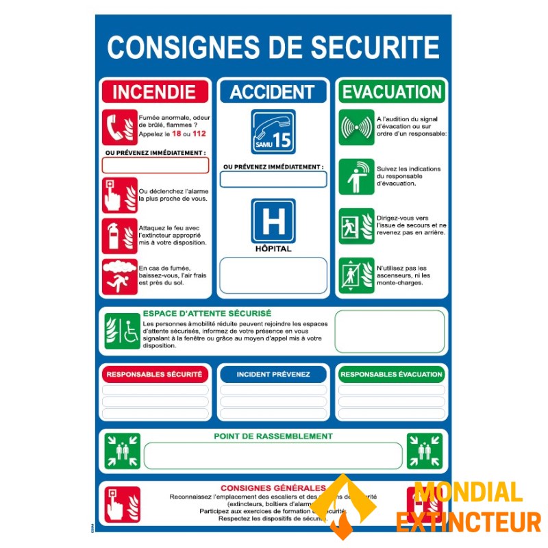 Safety instructions Vertical - PVC A4