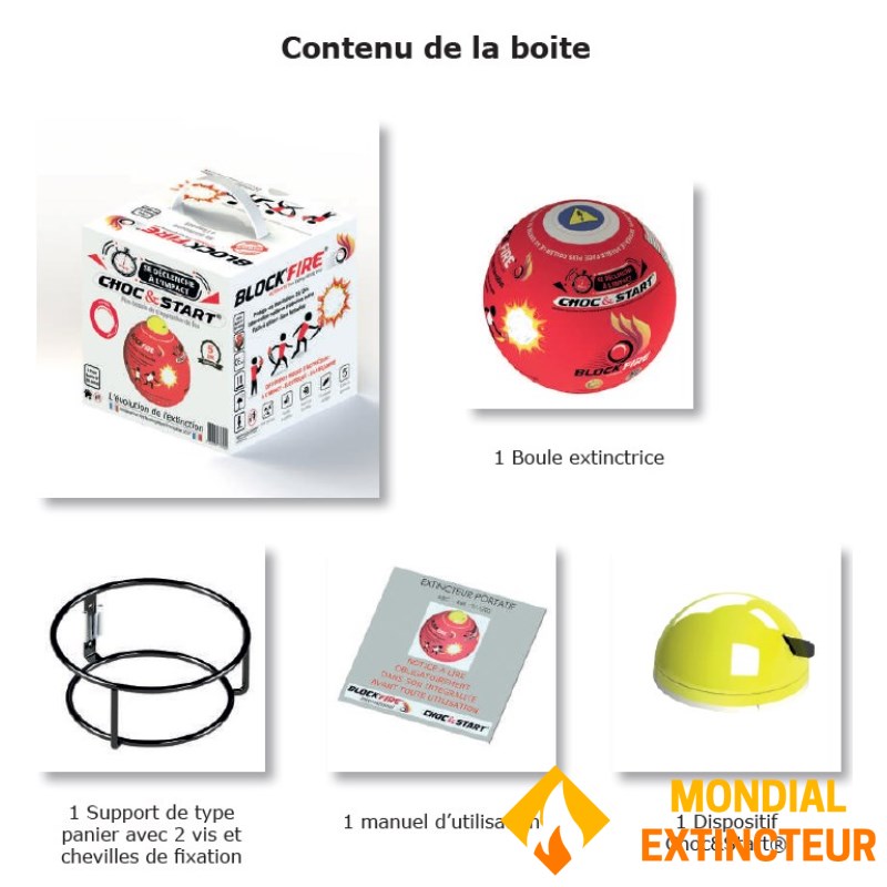 Set of 4 Block Fire extinguisher balls - "Choc and Start"