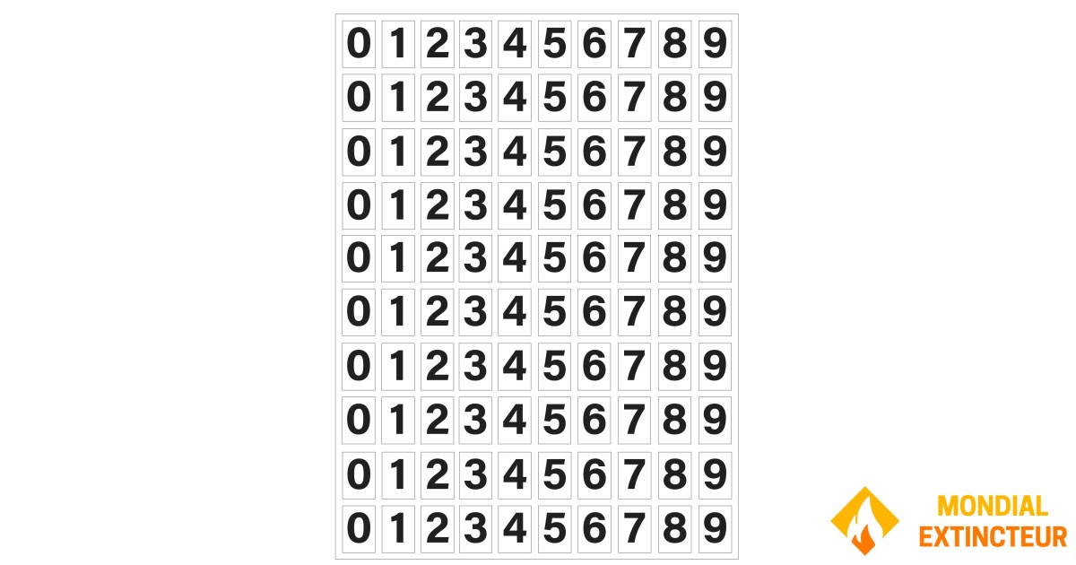 Adhesive number sheet for numbering your fire hydrants