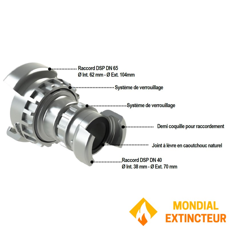 DN65/DN40 fireman's coupling reduction