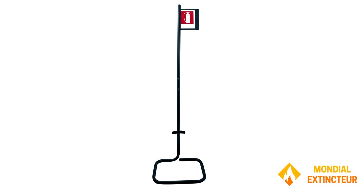 Floor stand for fire extinguisher with flag