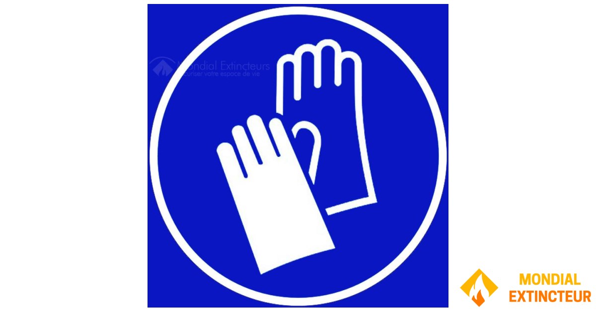 "Mandatory gloves" sign - W.200 x H.200 mm