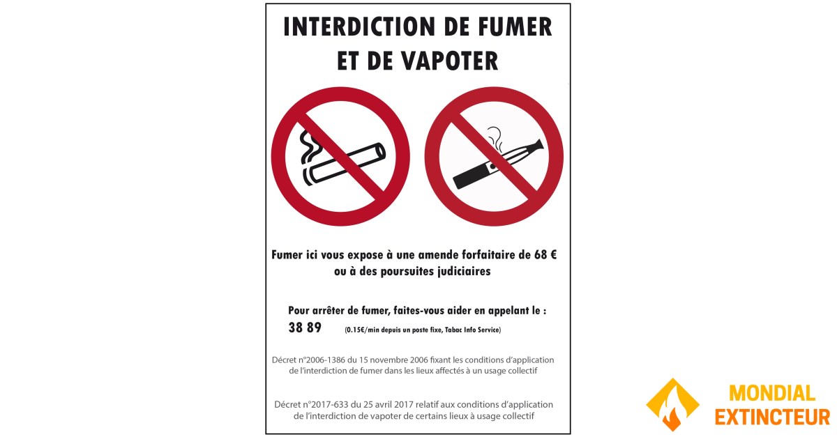 "No smoking and vaping" sticker A5 format