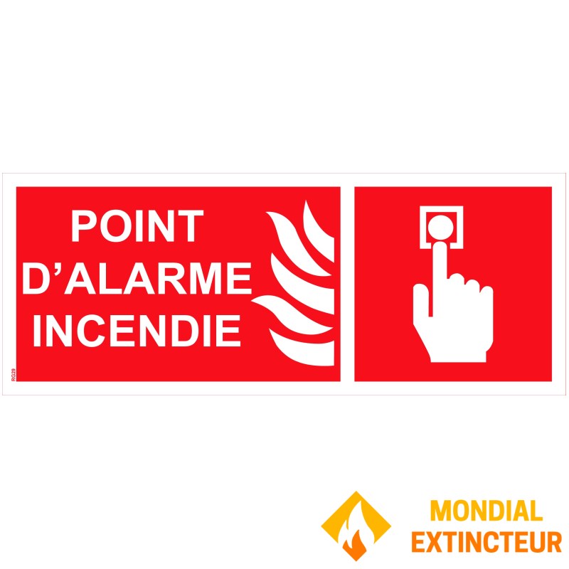 PVC "fire alarm" panel - 200x80 mm