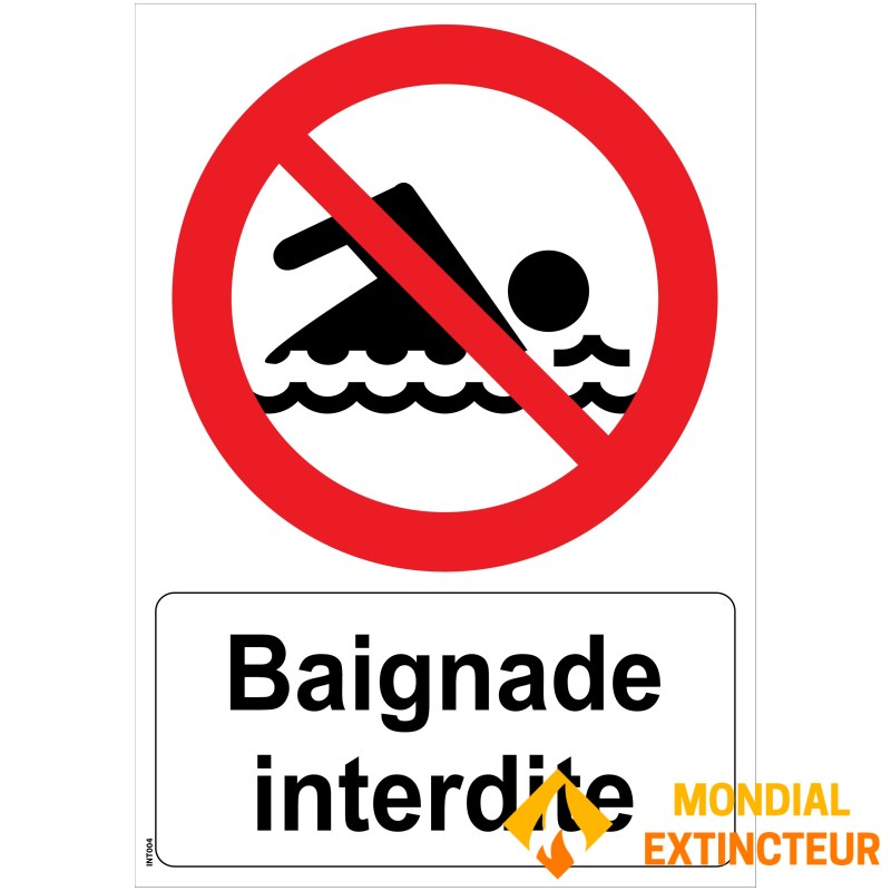 Panneau "Baignade interdite" - PVC A4