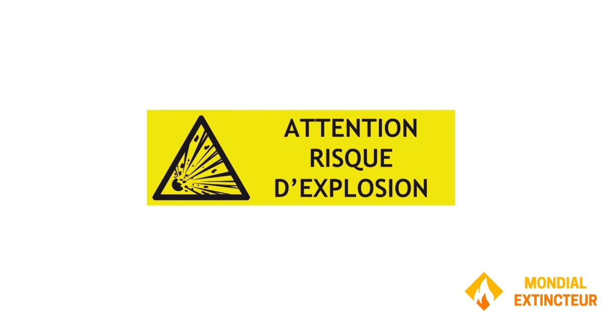 Panneau risque d'explosion – L.300 x H.100 mm