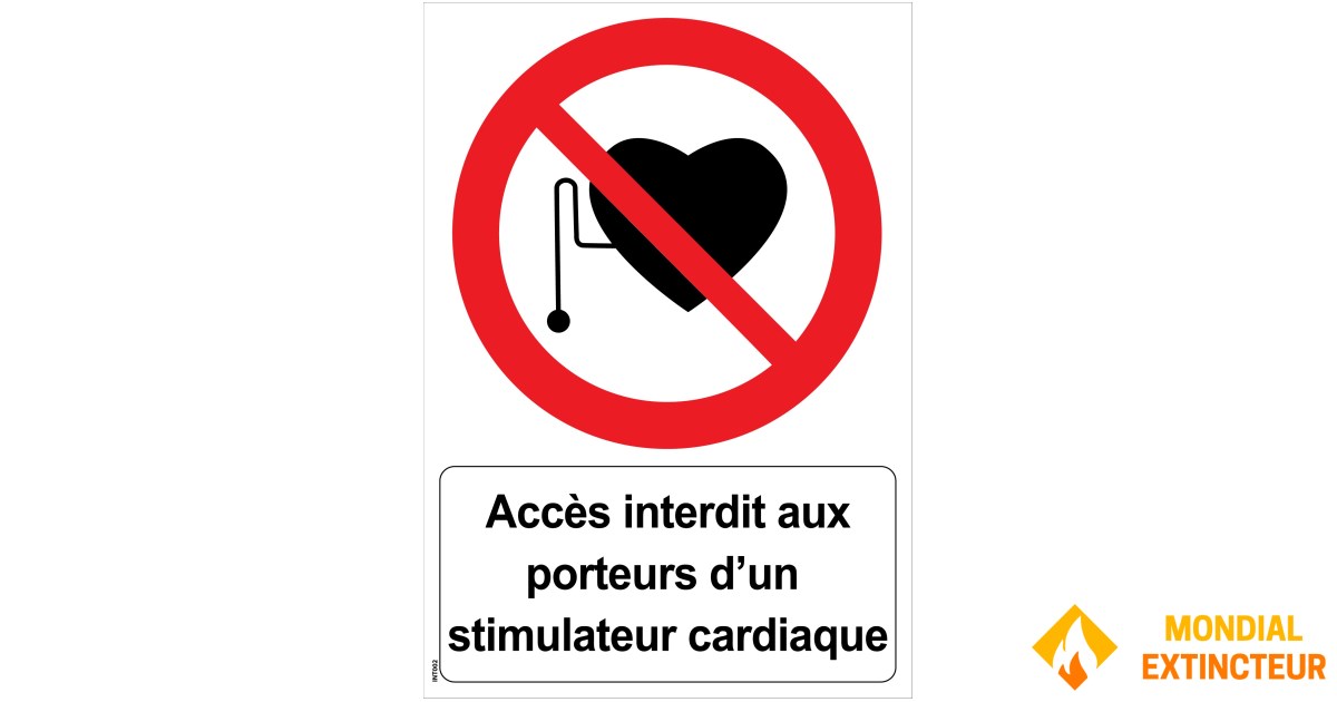 Cartello di "divieto di accesso per portatori di pacemaker" - PVC A4